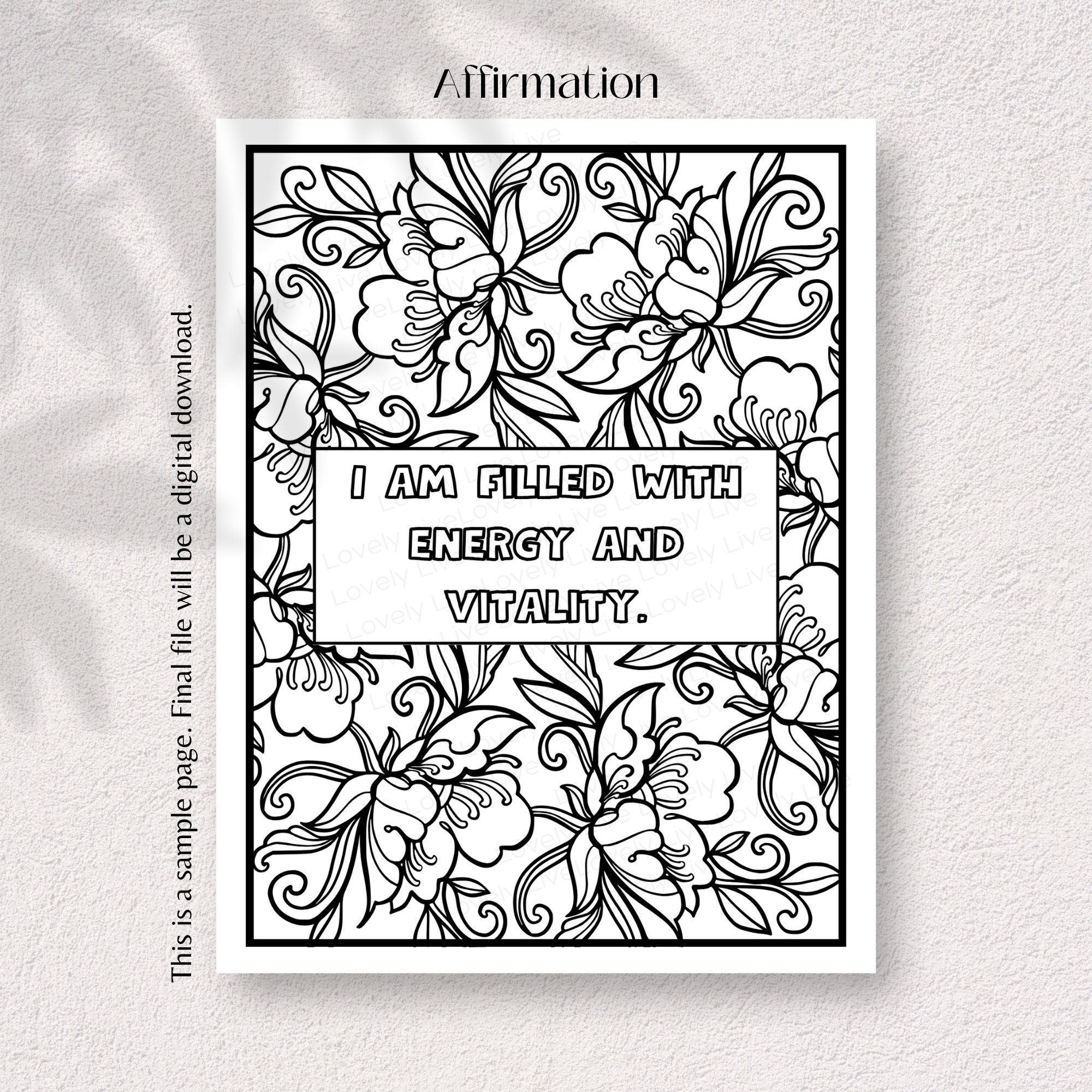 Positive Affirmation Coloring Book Printable, Self Care Coloring Pages ...