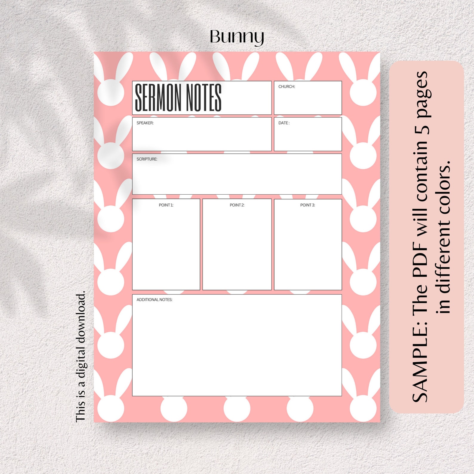 Sermon Notes for Teens, Church Notes Printable PDF Template, Bible ...