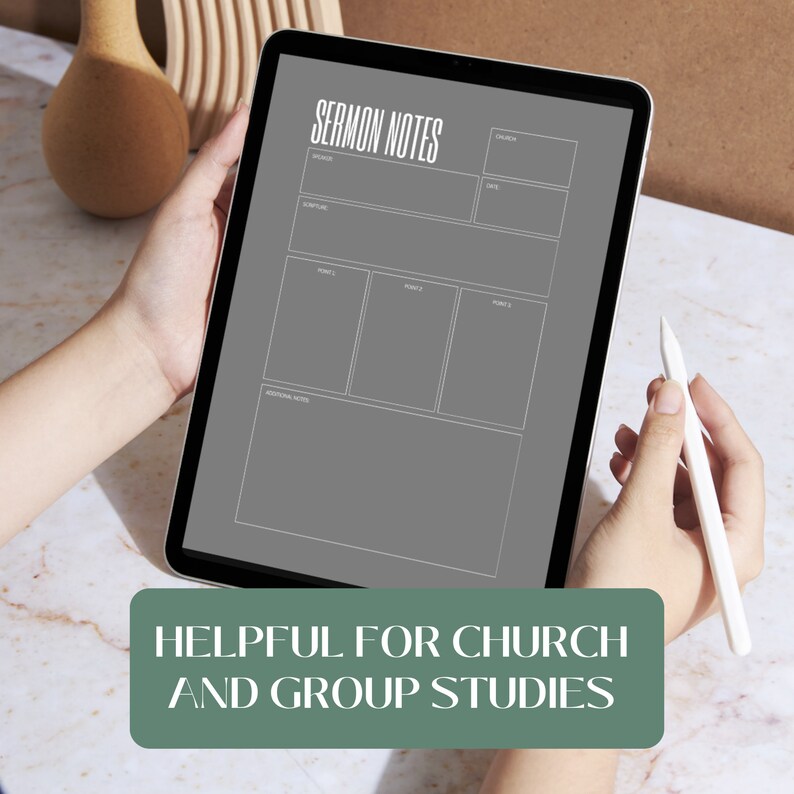 Sermon Notes for Beginners, Dark Mode Template, Minimalist Church Notes ...