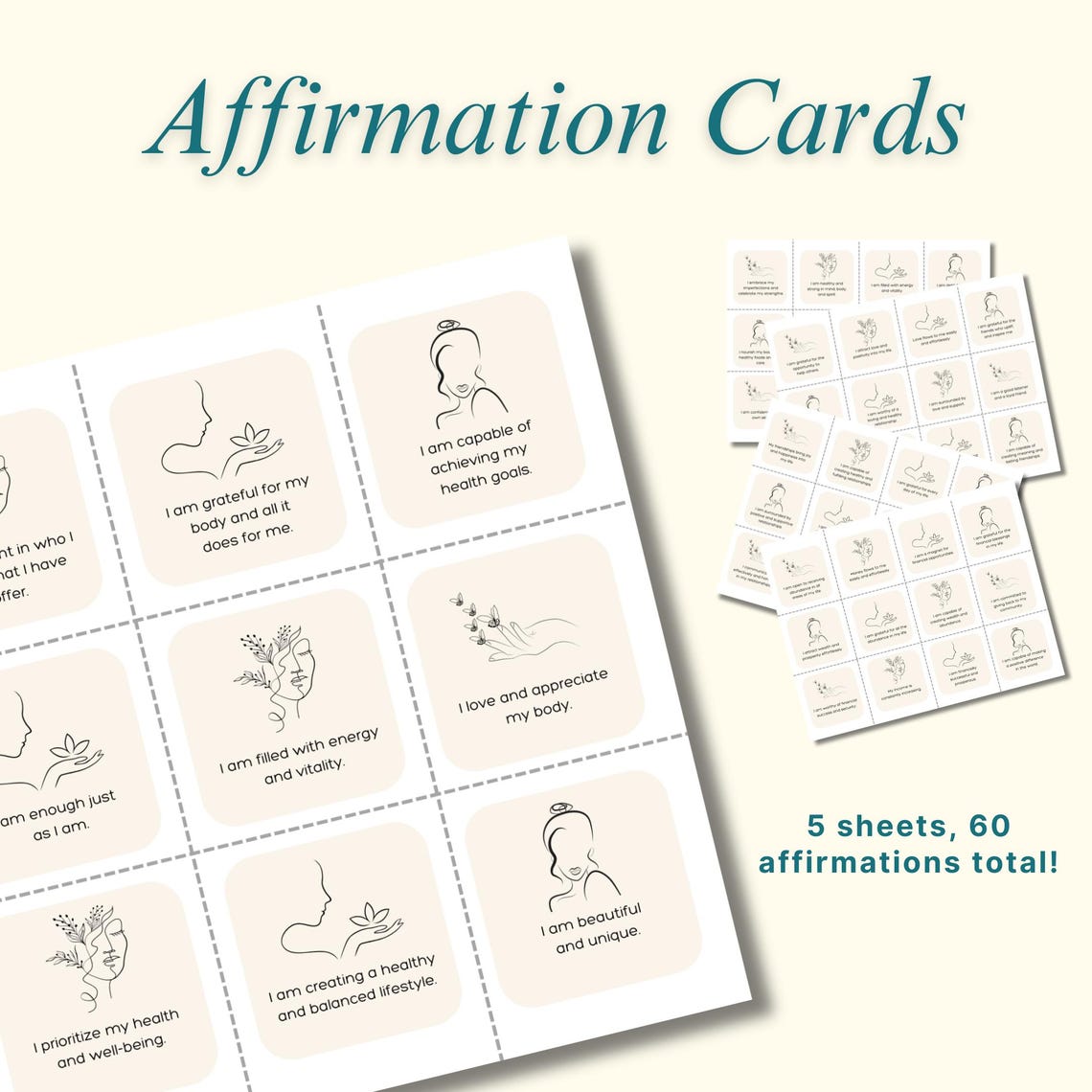 Motivational Confidence Cards for Women - Daily Affirmations Printable ...