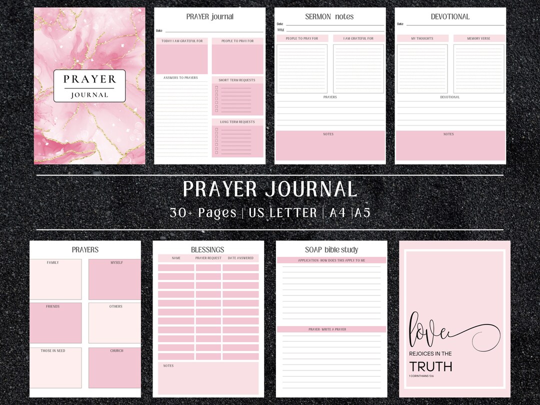 Prayer Journal Printable Bible Study Soap Study Prayer List - Etsy