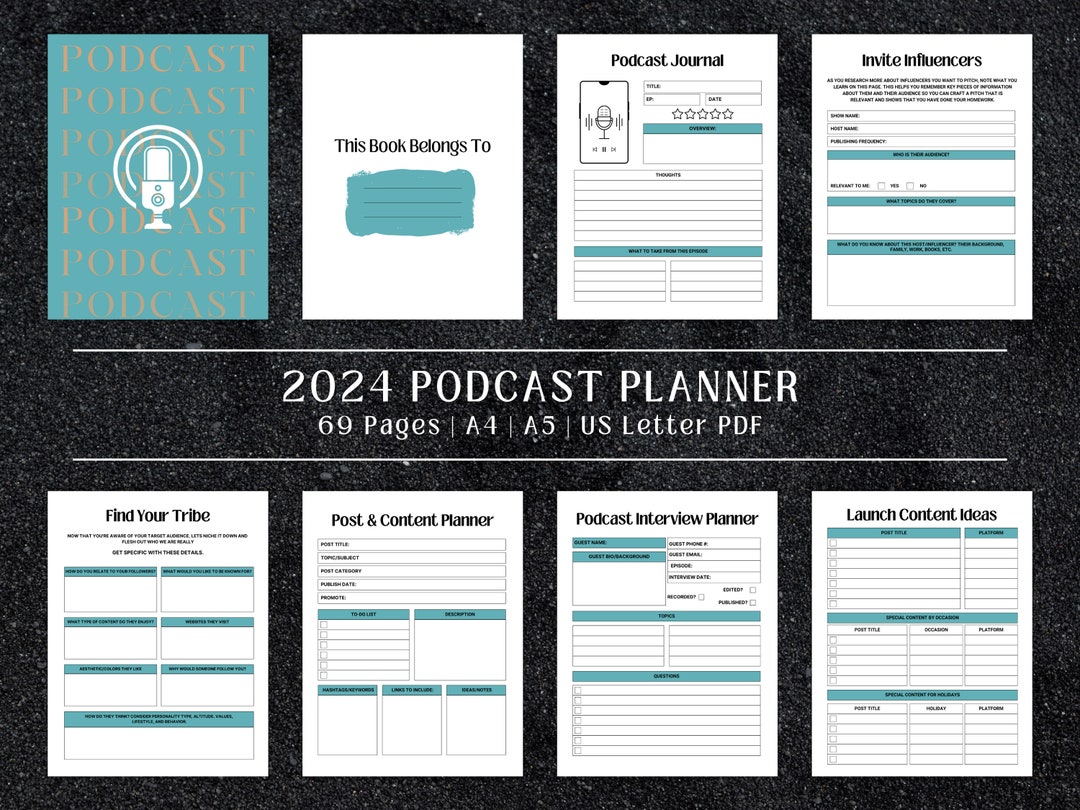 Podcast Planner Printable Planner for Podcast Host Creators - Etsy