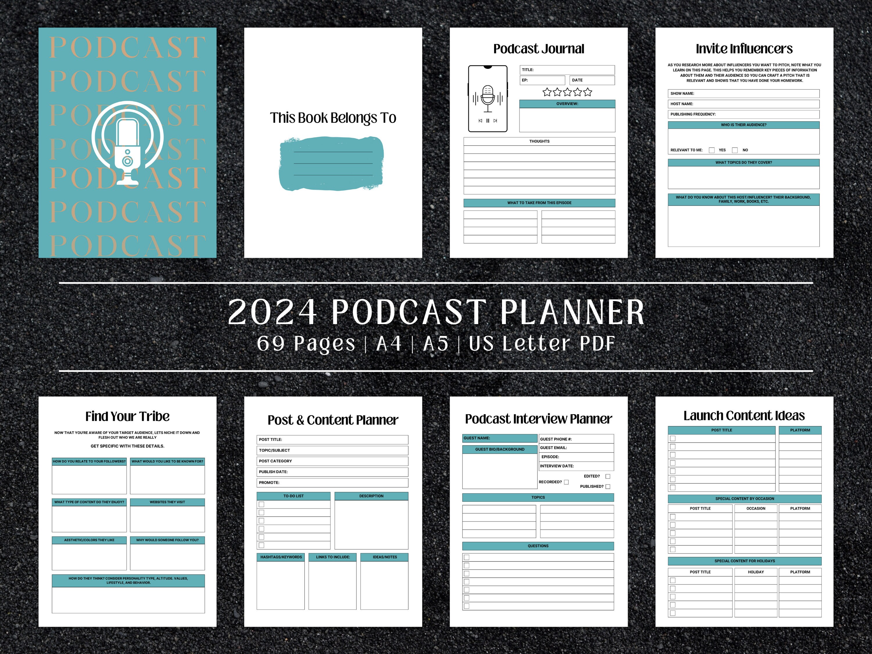Podcast Planner Printable Planner for Podcast Host Creators - Etsy