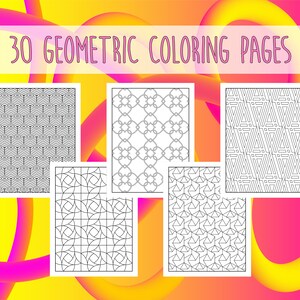 30 Geometric Coloring Pages, Geometric Shapes and Patterns Coloring ...