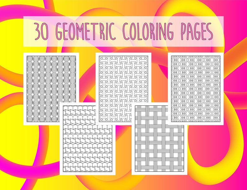 30 Geometric Coloring Pages, Geometric Shapes and Patterns Coloring ...