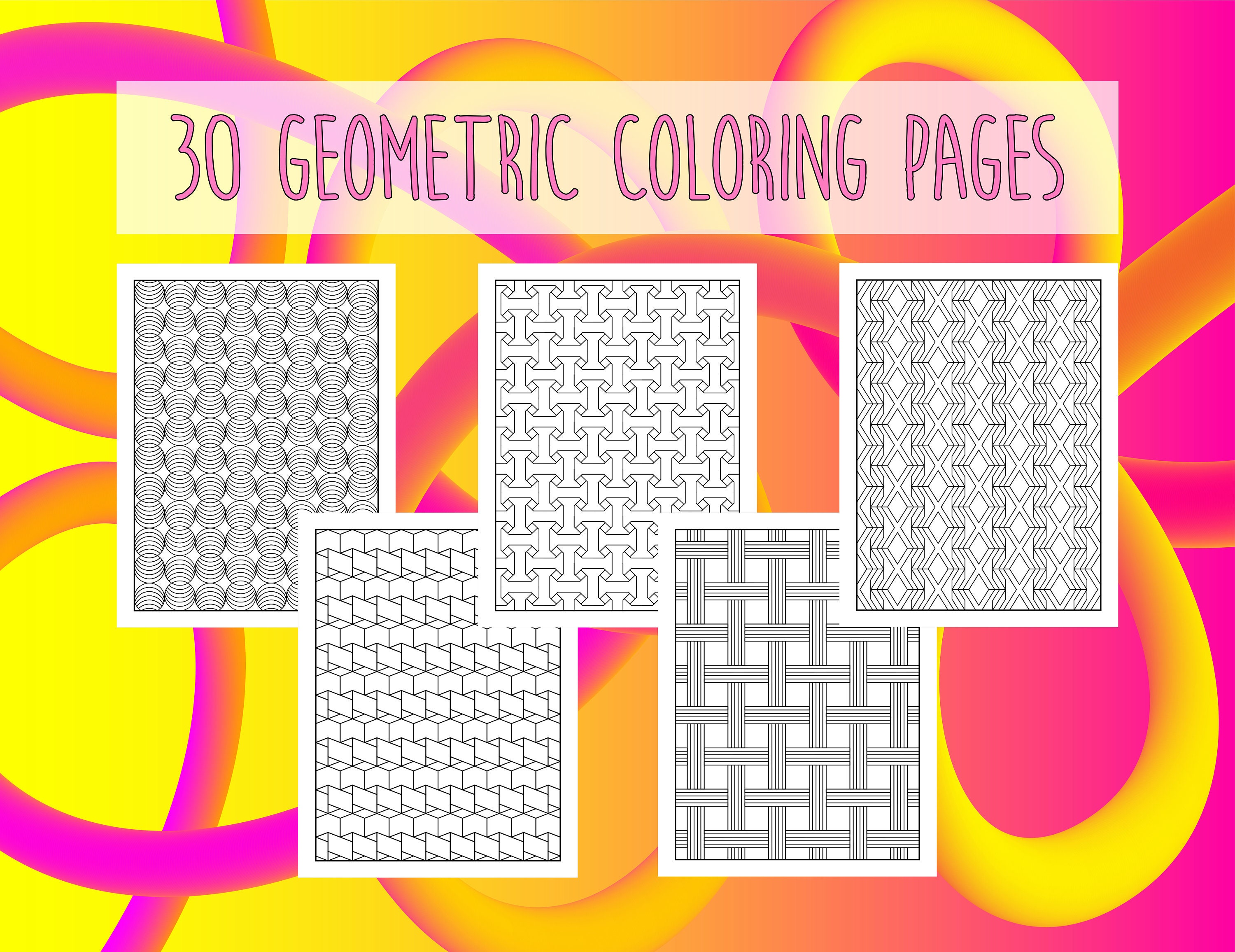 30 Geometric Coloring Pages, Geometric Shapes and Patterns Coloring ...