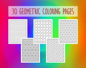 30 Geometric Coloring Pages, Geometric Shapes and Patterns Coloring ...