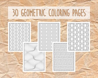 30 Geometric Coloring Pages, Geometric Shapes and Patterns Coloring ...