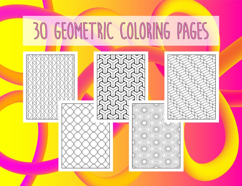30 Geometric Coloring Pages, Geometric Shapes and Patterns Coloring ...
