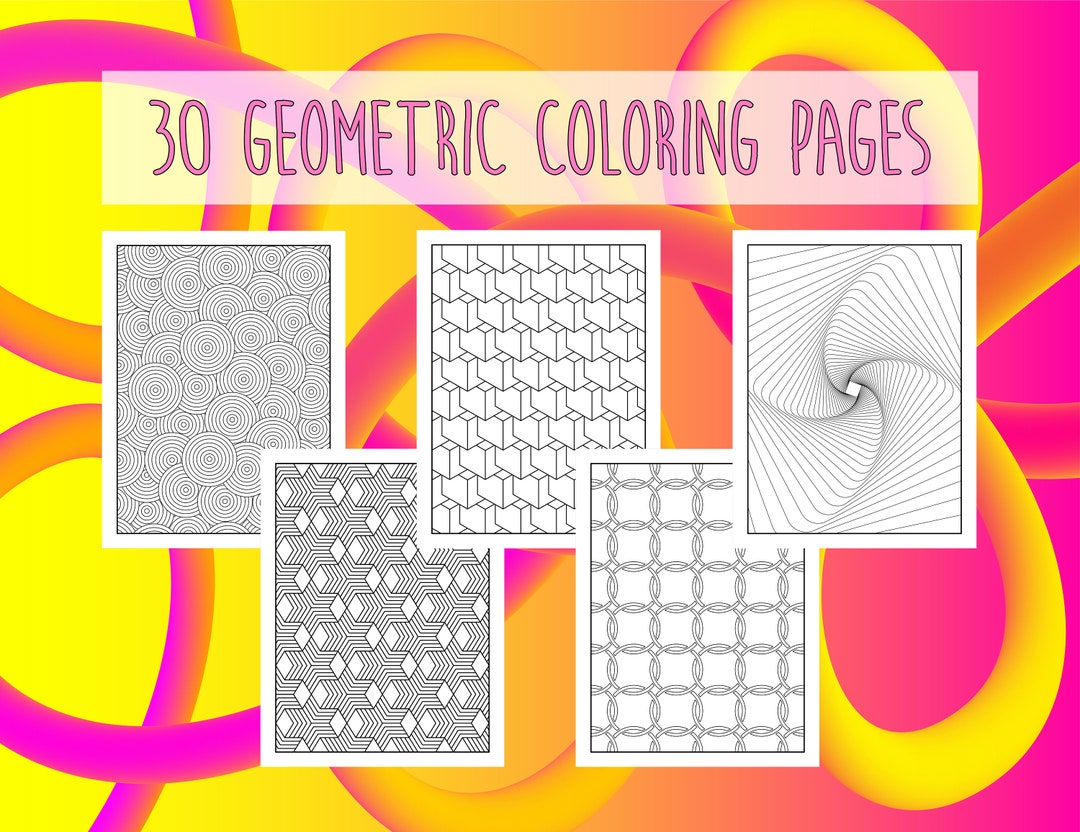 30 Geometric Coloring Pages, Geometric Shapes and Patterns Coloring ...