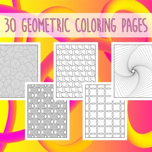 30 Geometric Coloring Pages, Geometric Shapes and Patterns Coloring ...