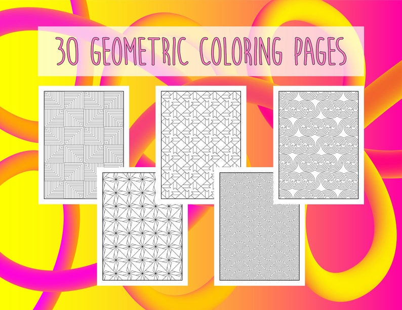 30 Geometric Coloring Pages, Geometric Shapes and Patterns Coloring ...