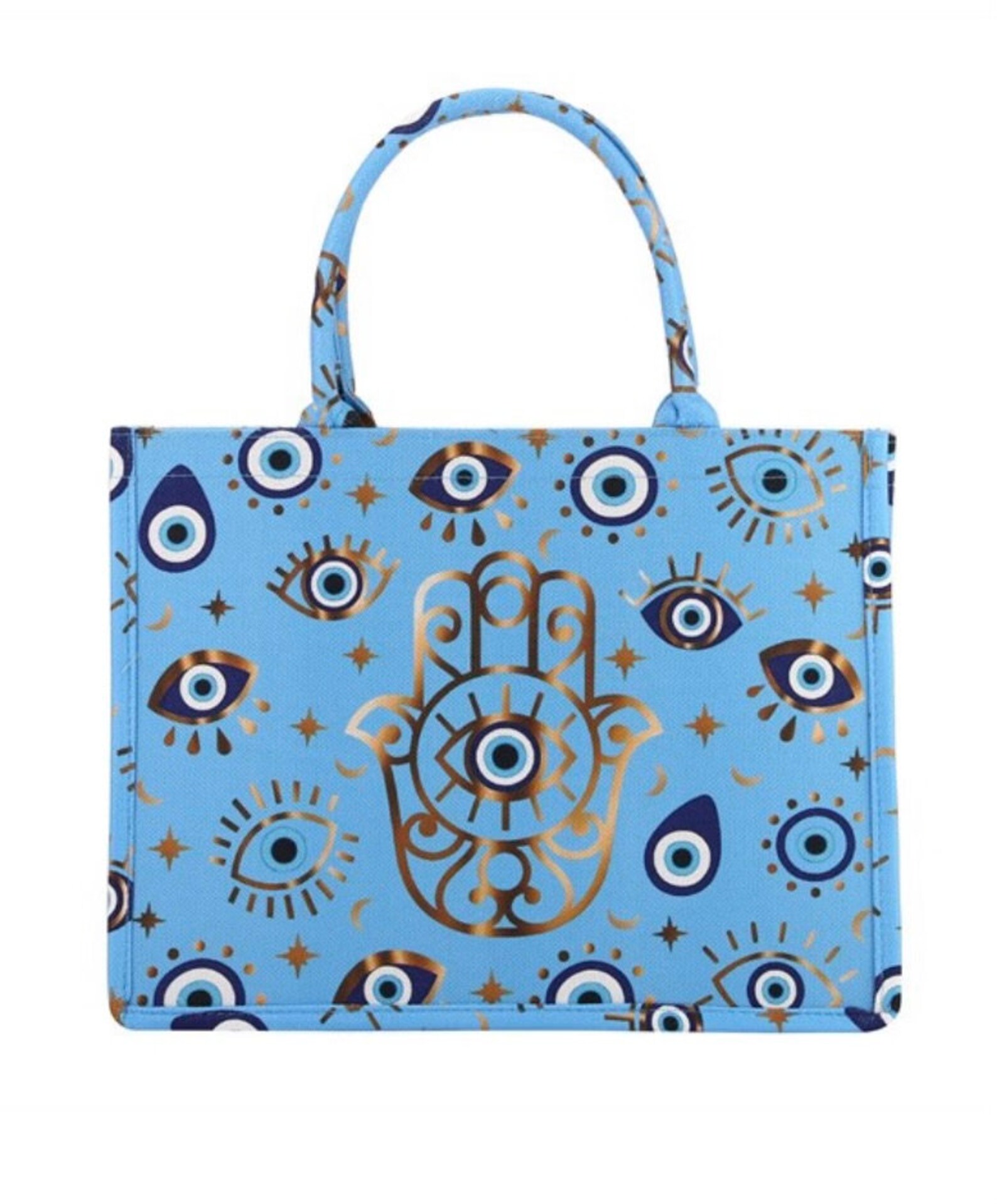 Women’s Evil Eye Hamsa Printed Tote Handbag - Etsy