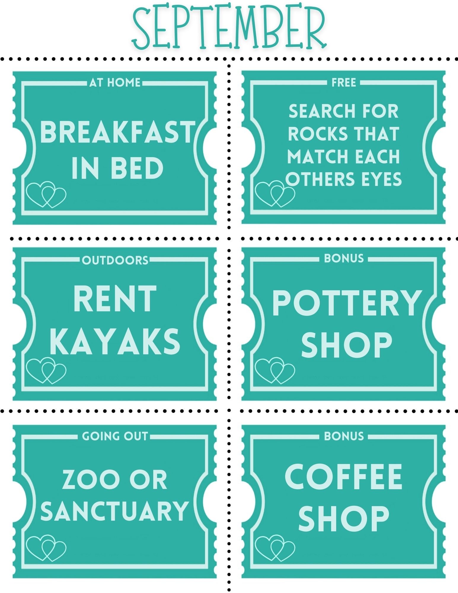 Printable Year of Dates: 12 Months of Dates, Date Ideas, Date Coupons ...