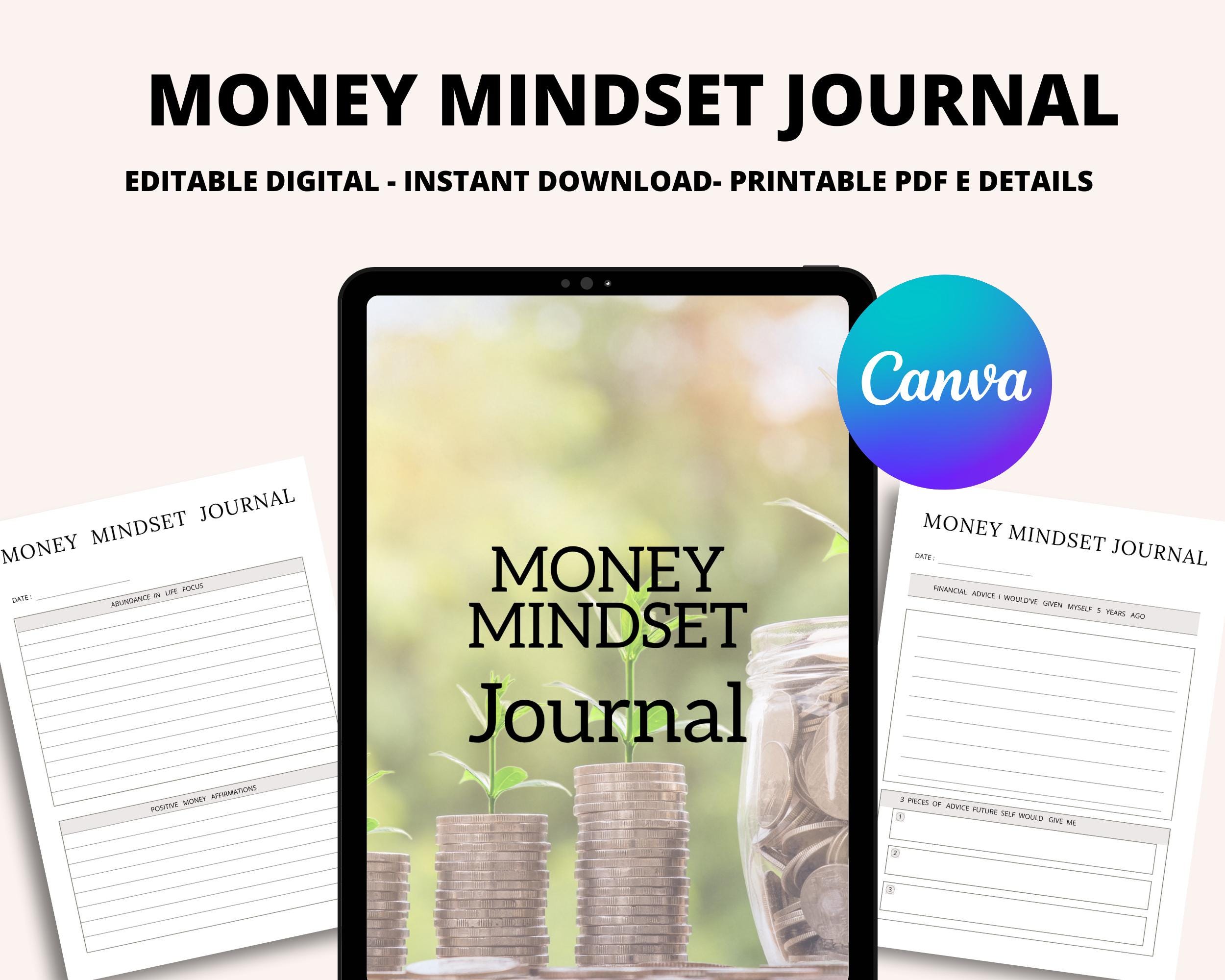 Editable Money Mindset Journal, Financial Planner (digital PDF) MMR ...