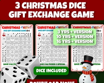 Christmas Gift Exchange Dice Game Christmas Dice Game Christmas Gift ...