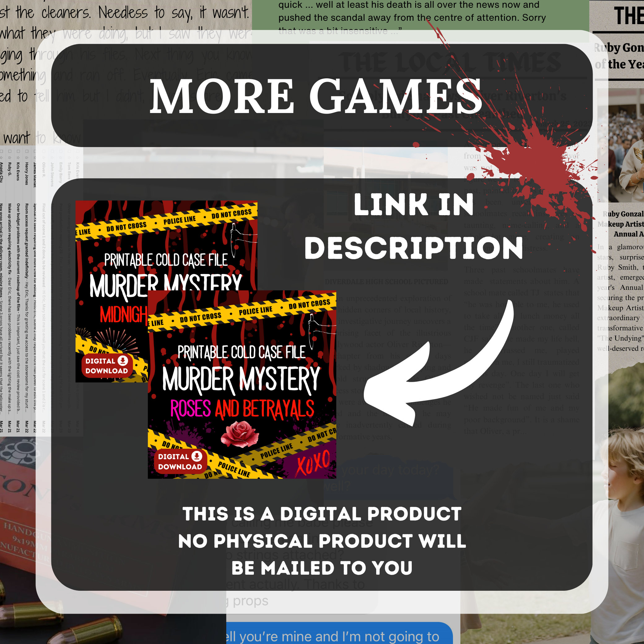 Printable Murder Mystery Cold Case File Murder Mystery Game Digital Download Detective True ...