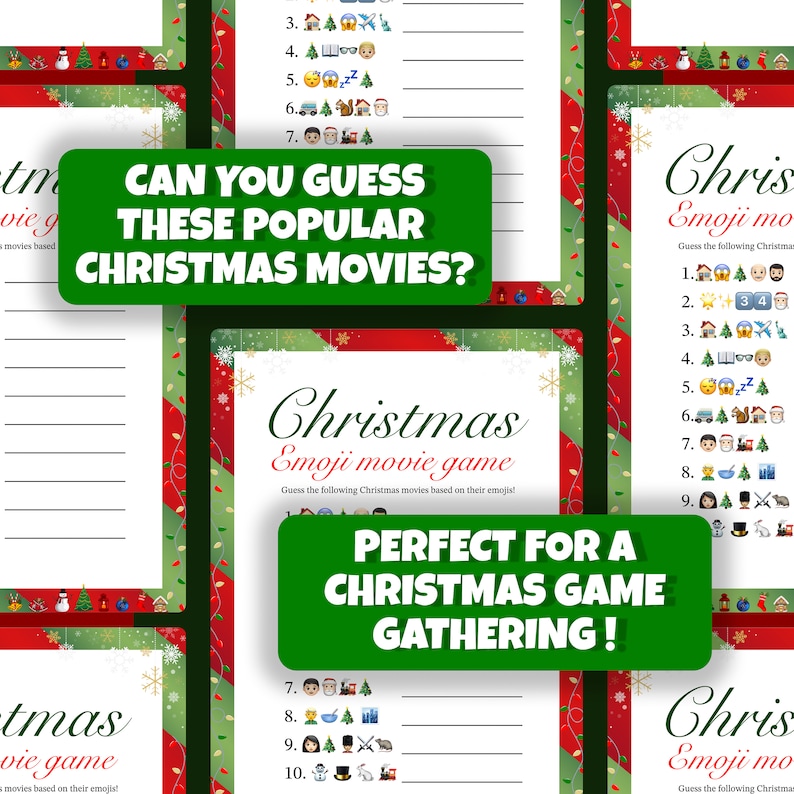 Christmas Emoji Movie Game | Christmas Emoji Pictionary | Christmas ...