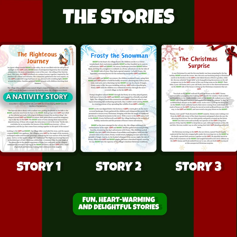 Christmas Left Right Game Left Right Christmas Game Right Left ...