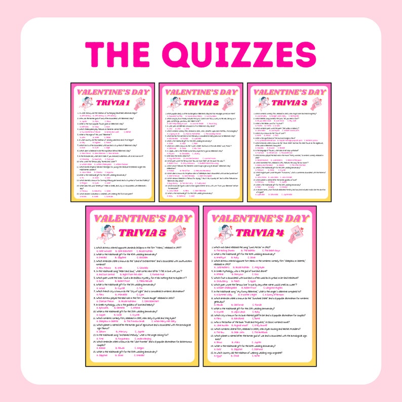 Valentines Day Trivia Game, Valentine Day Party Game for Kids ...