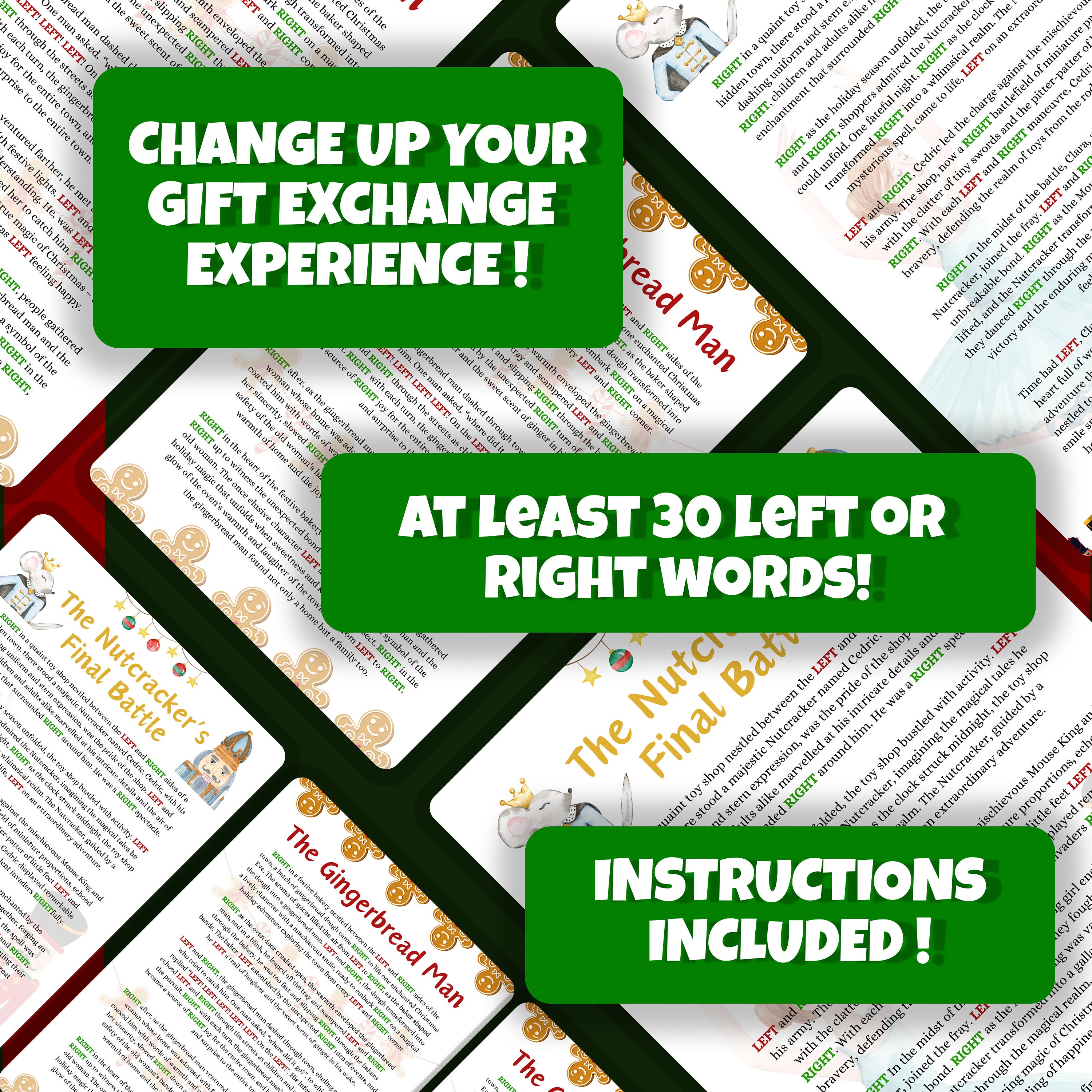 Gingerbread Man Gingerbread Girl Left Right Christmas Game Right Left ...