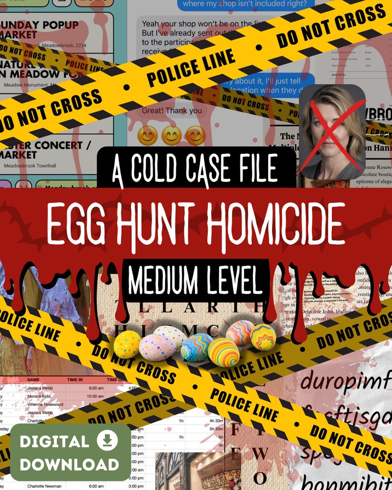 Easter Themed Printable Murder Mystery Cold Case File | True Murder ...