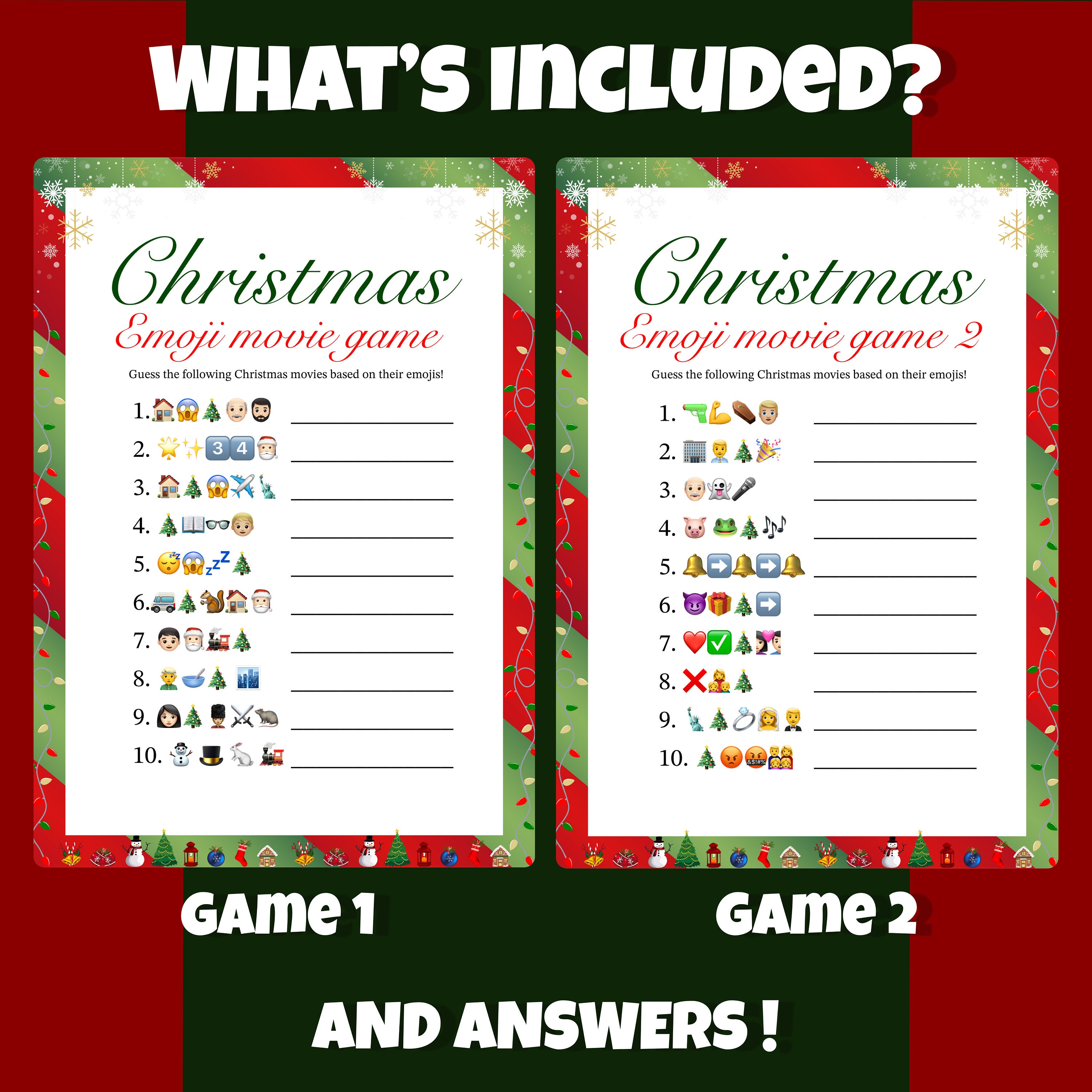 Christmas Emoji Game | Christmas Emoji Pictionary | Christmas Printable ...
