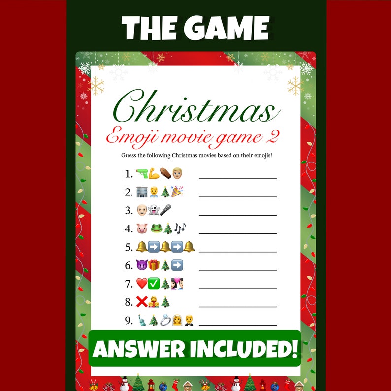 Christmas Emoji Movie Game | Christmas Emoji Pictionary | Christmas ...