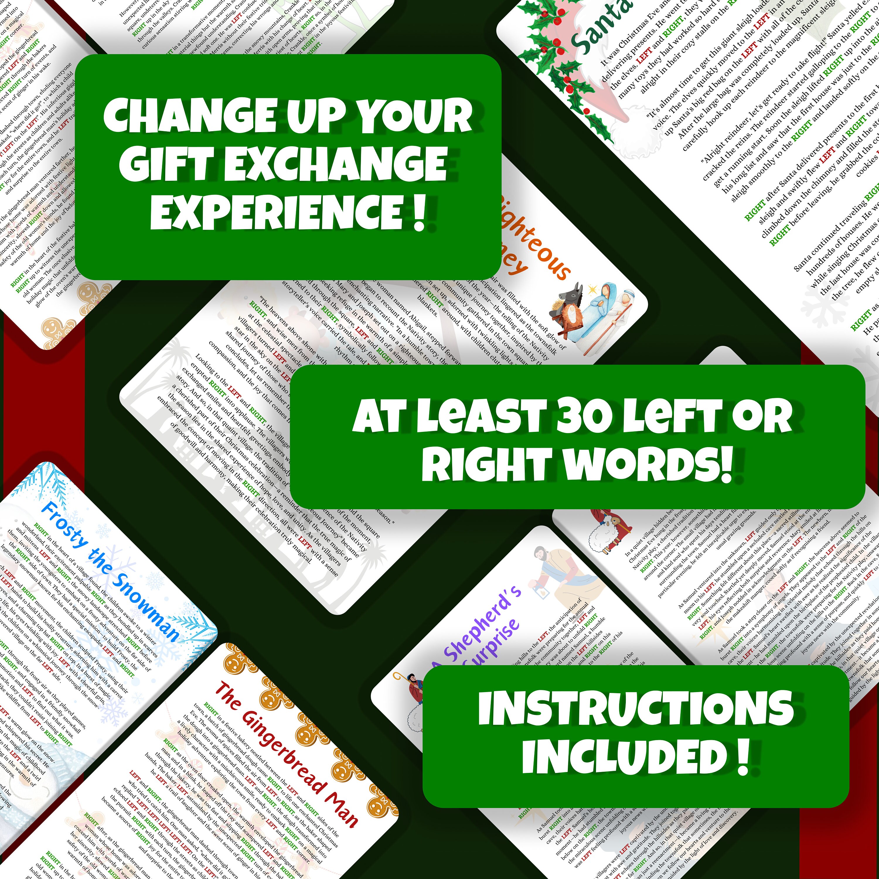 Left Right Christmas Game Left Right Christmas Story Right - Etsy