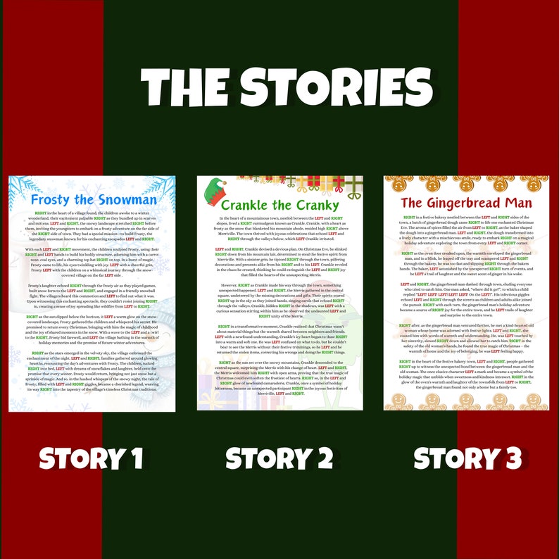 Christmas Left Right Game Story Left Right Christmas Game Right Left ...