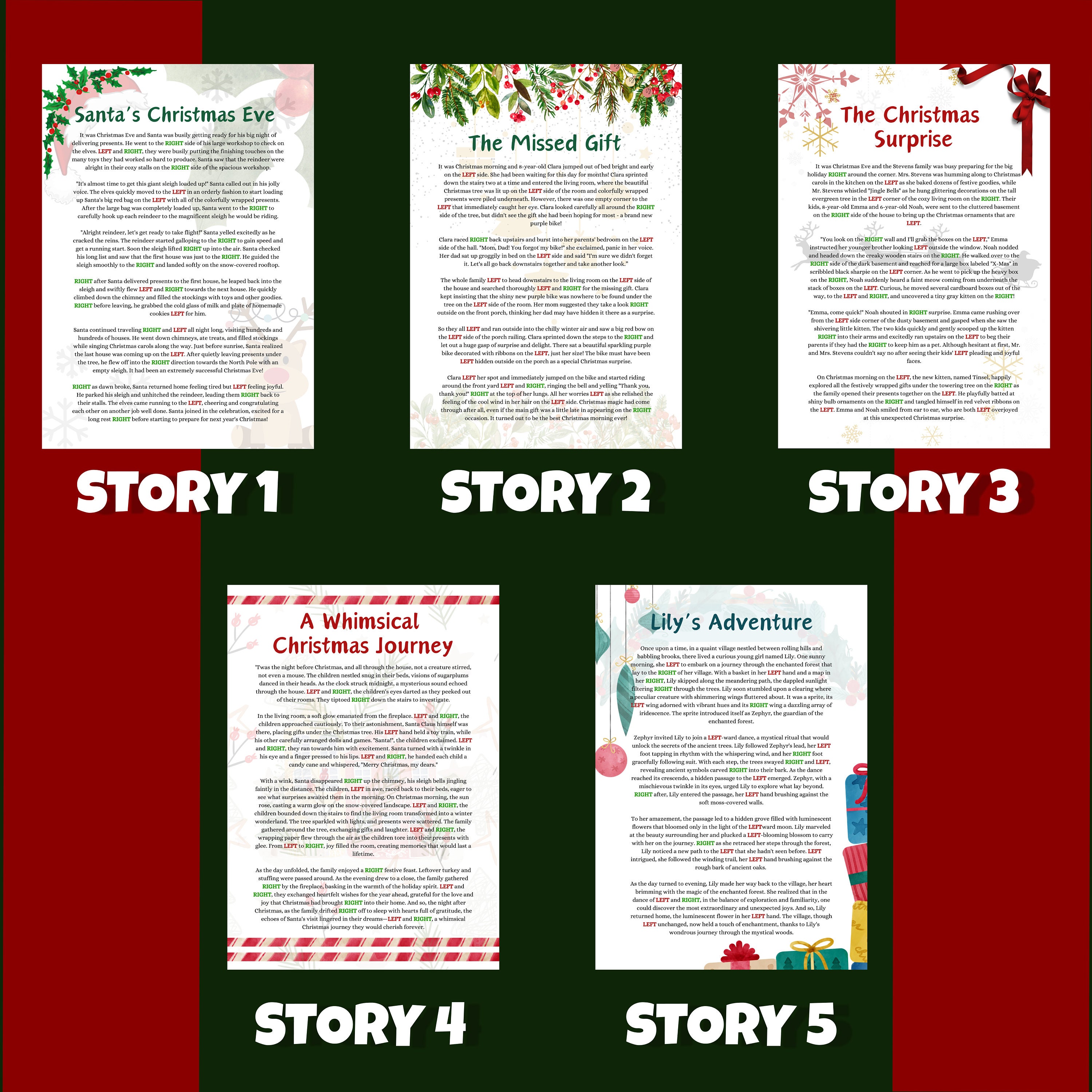 Christmas Left Right Game Story | Left Right Christmas Game | Right ...