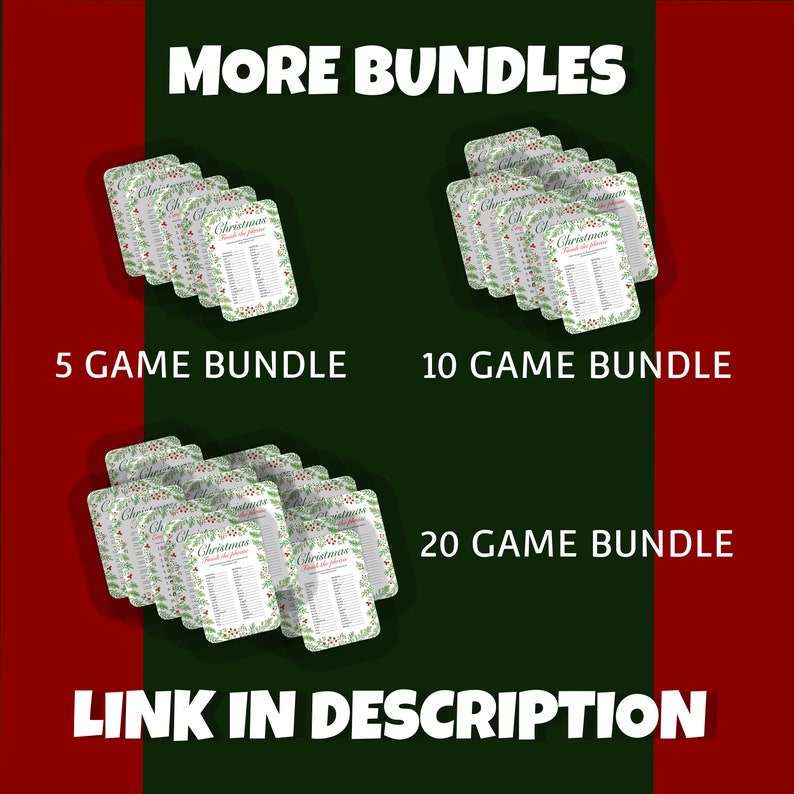Printable Christmas Game Bundle, Christmas Party Games, Christmas ...