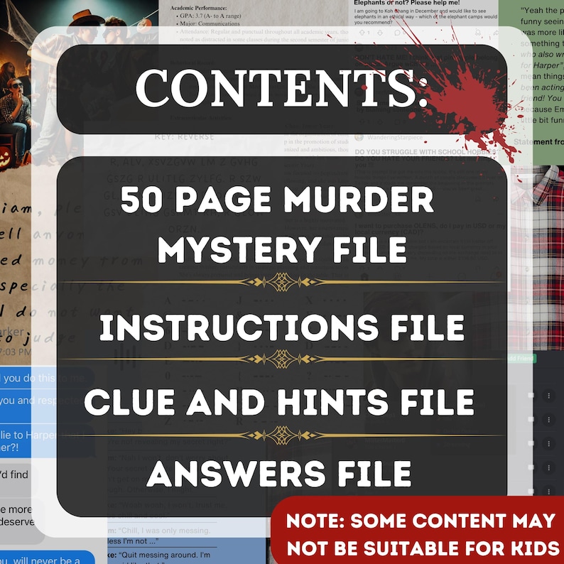 Halloween Themed Printable Murder Mystery Cold Case File | Murder ...