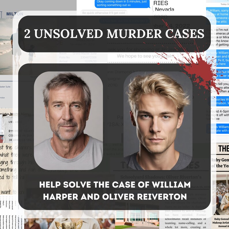 Printable Murder Mystery Cold Case File | 2 Pack Murder Mystery Digital ...