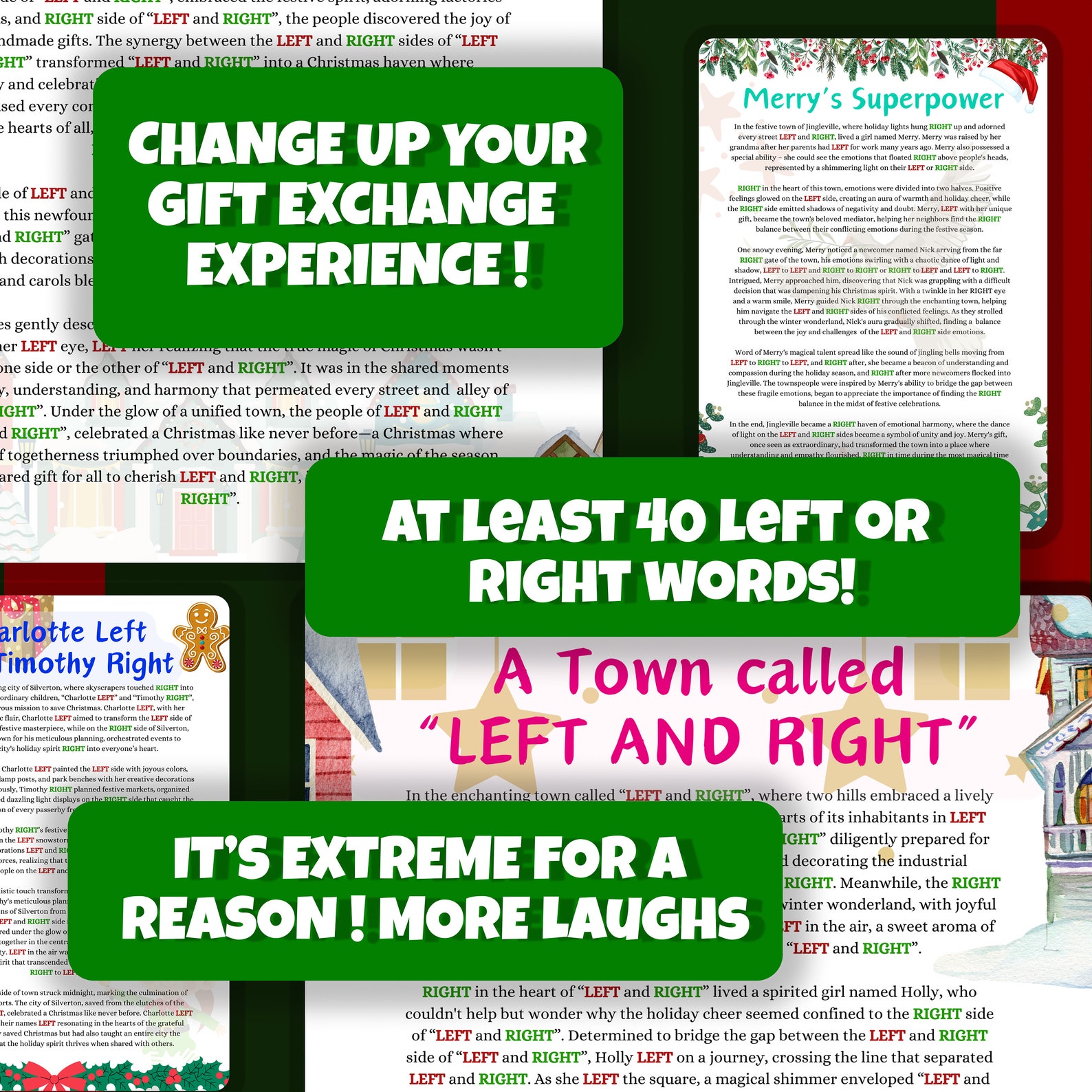 Christmas Left Right Game Left Right Christmas Game Right Left ...