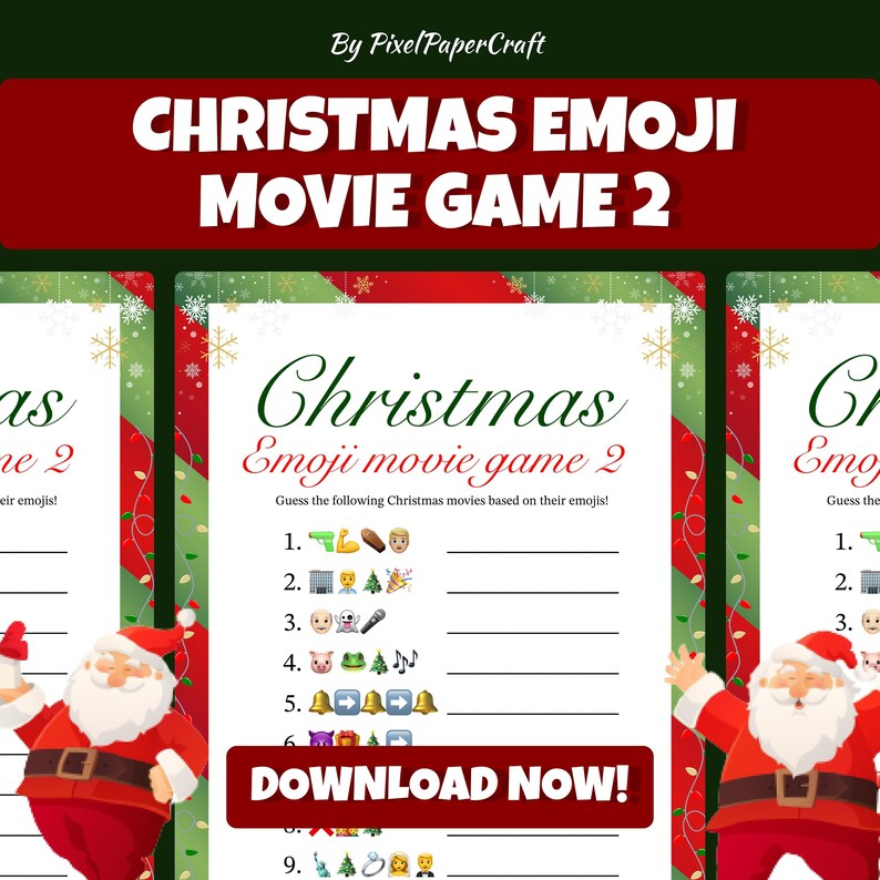 Christmas Emoji Movie Game | Christmas Emoji Pictionary | Christmas ...