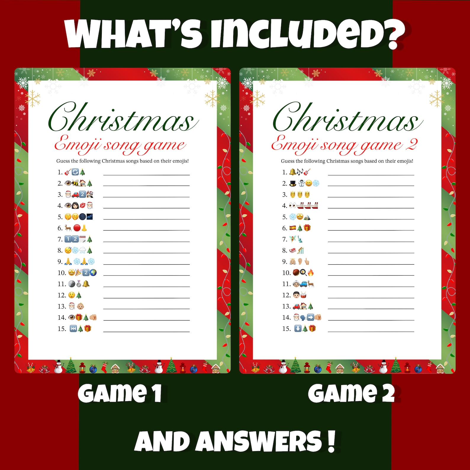 Christmas Emoji Game | Christmas Emoji Pictionary | Christmas Printable ...