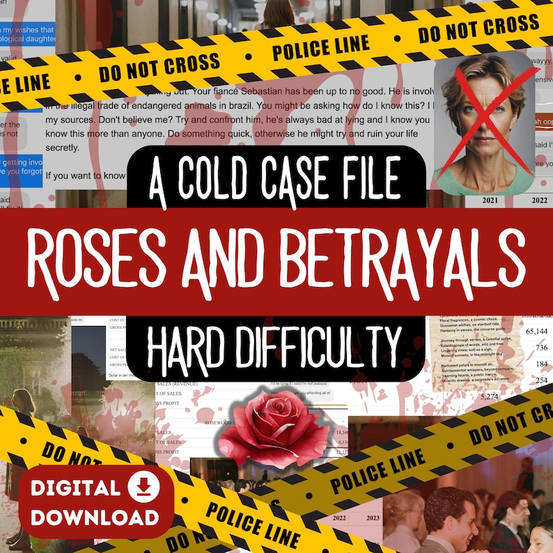 Printable Murder Mystery Cold Case File Murder Mystery Game Digital