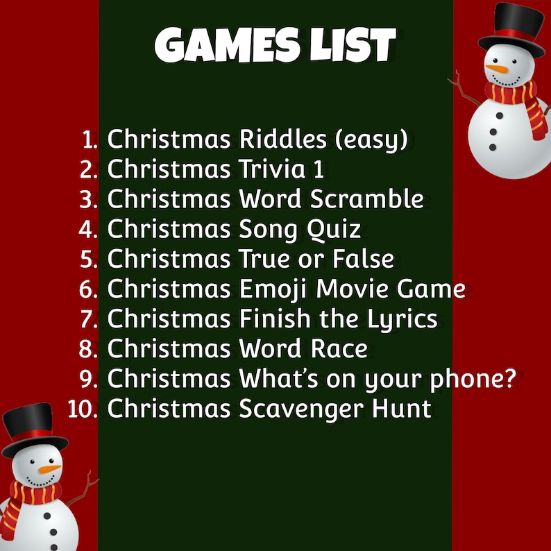 Printable Christmas Game Bundle, Christmas Party Games, Christmas ...