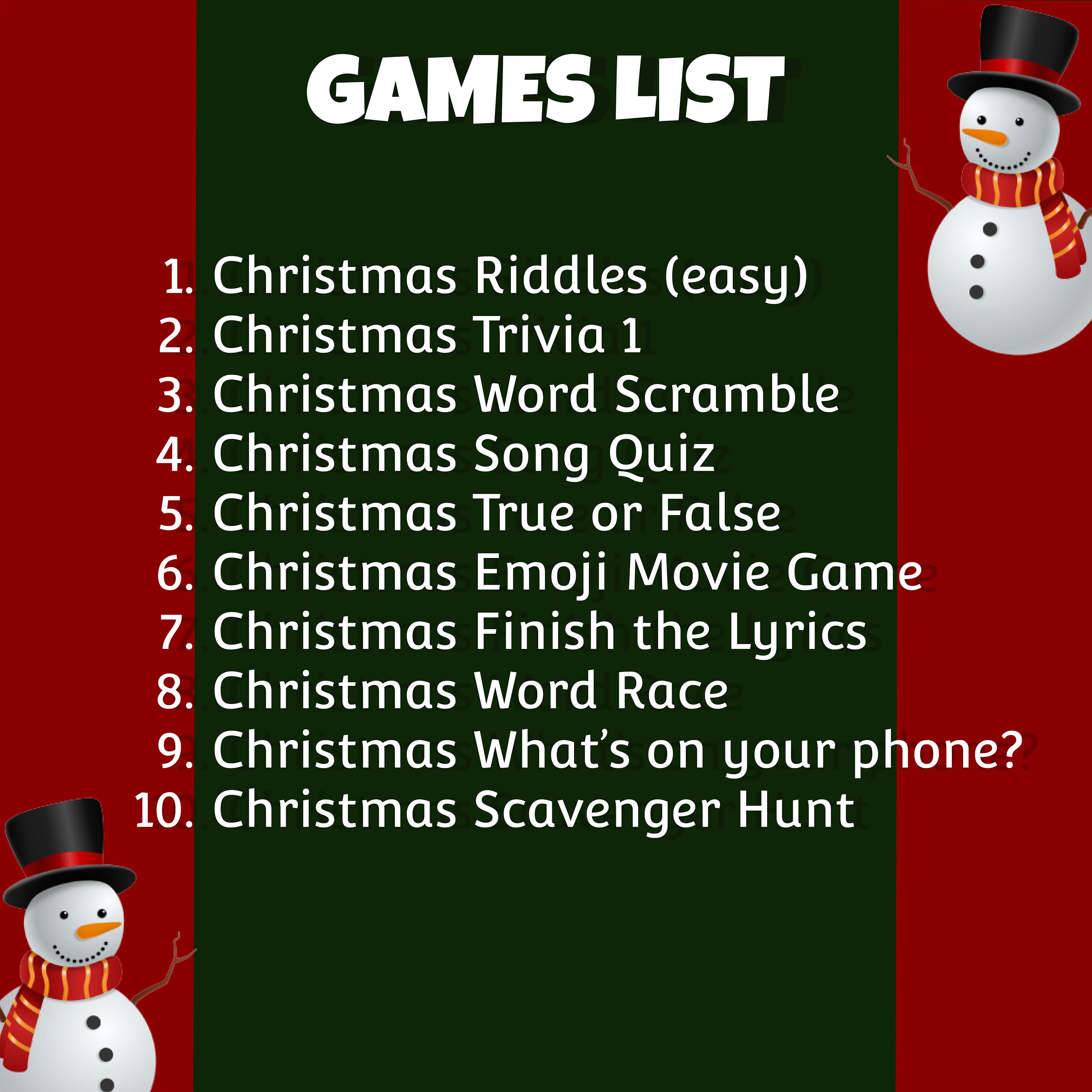 Printable Christmas Game Bundle, Christmas Party Games, Christmas ...