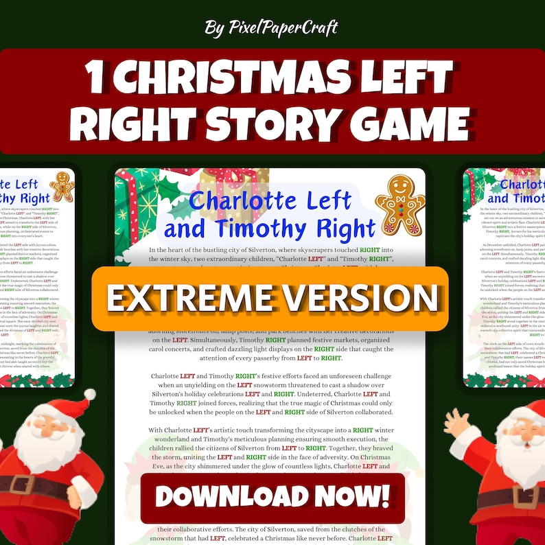 Pass the Gift Christmas Game | Left Right Christmas Game | Right Left ...