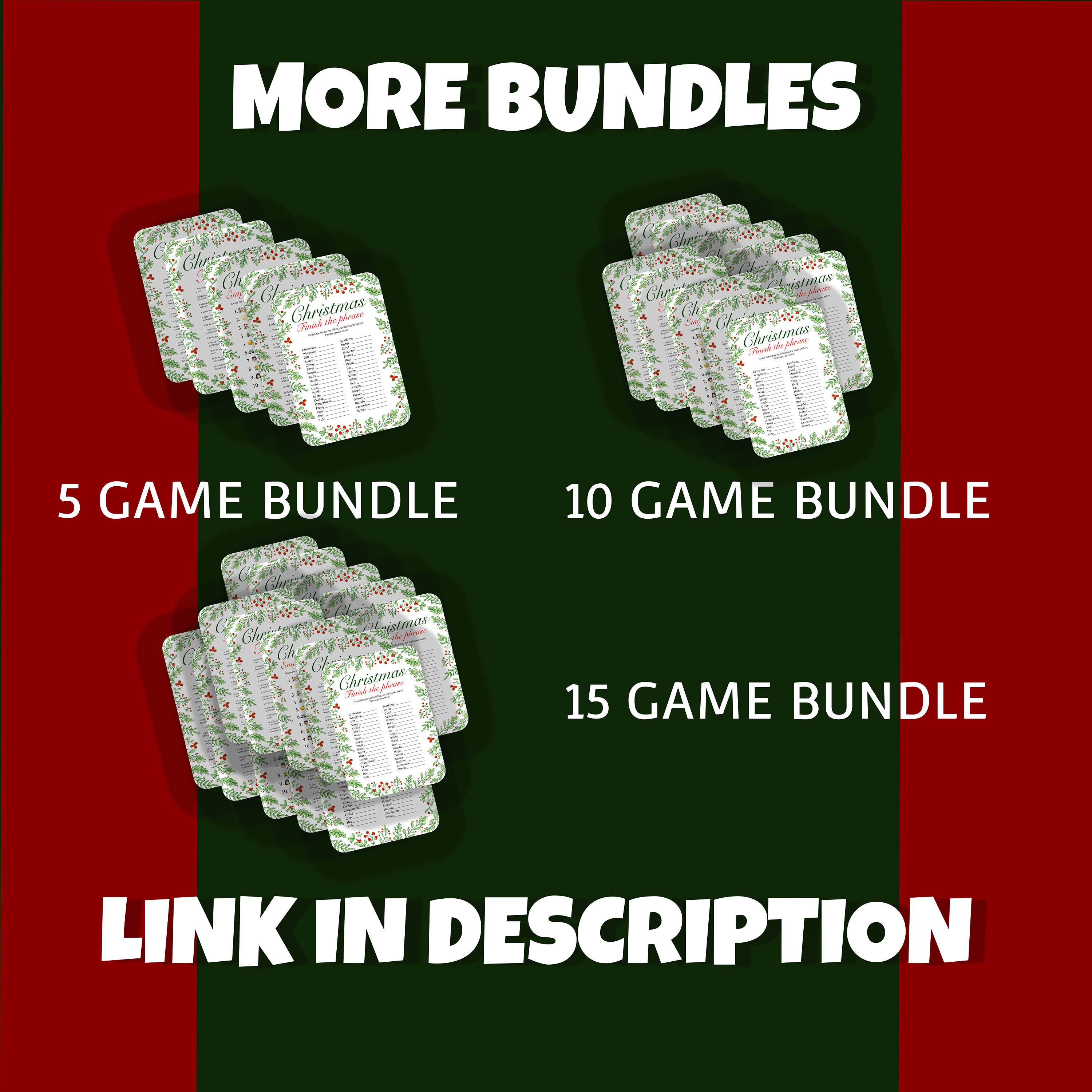 Printable Christmas Game Bundle, Christmas Emoji Game, Christmas ...