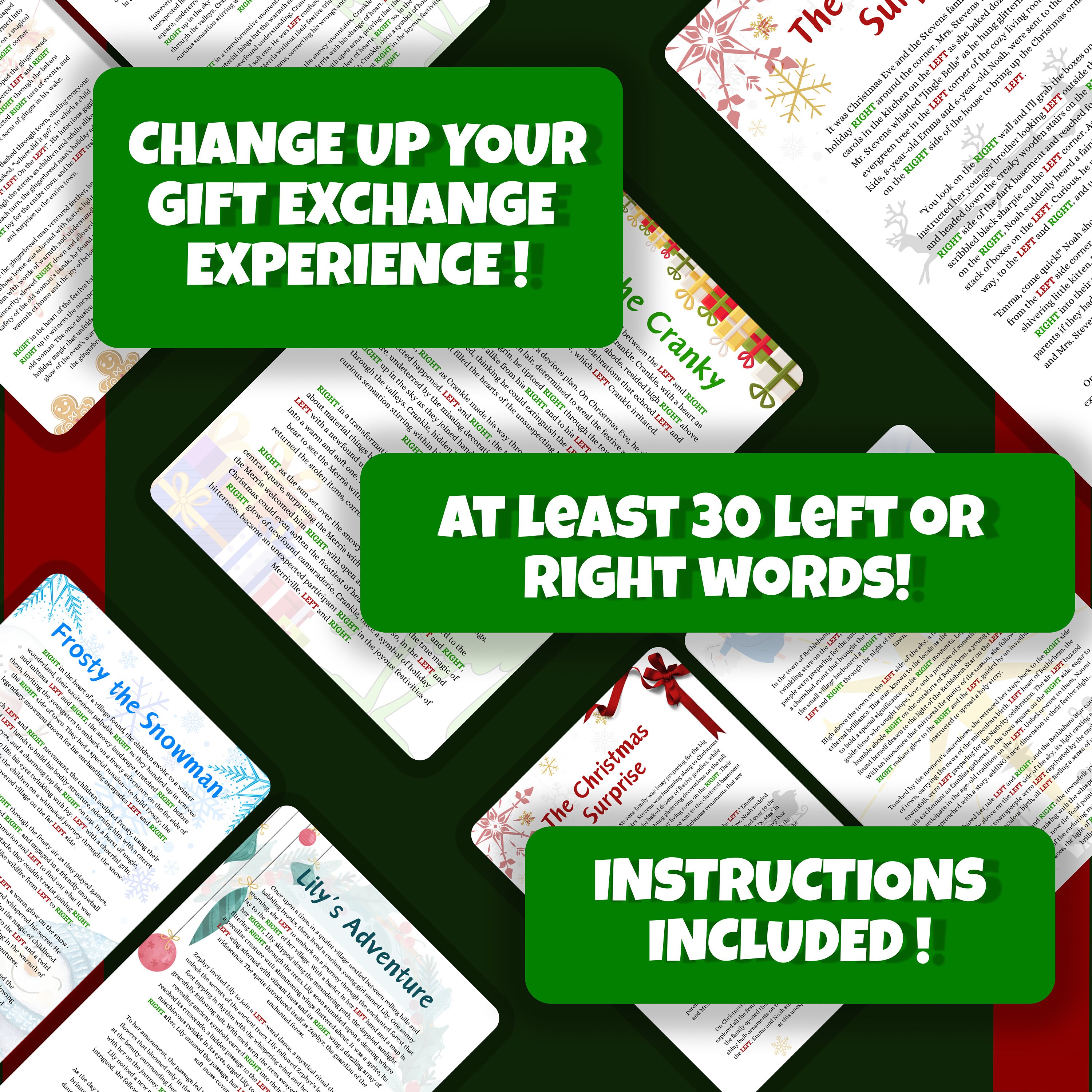Christmas Left Right Game Story Left Right Christmas Game Right Left ...