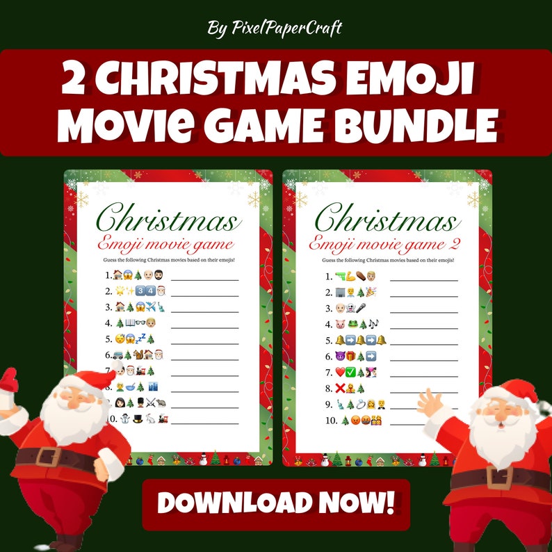 Christmas Emoji Game | Christmas Emoji Pictionary | Christmas Printable ...