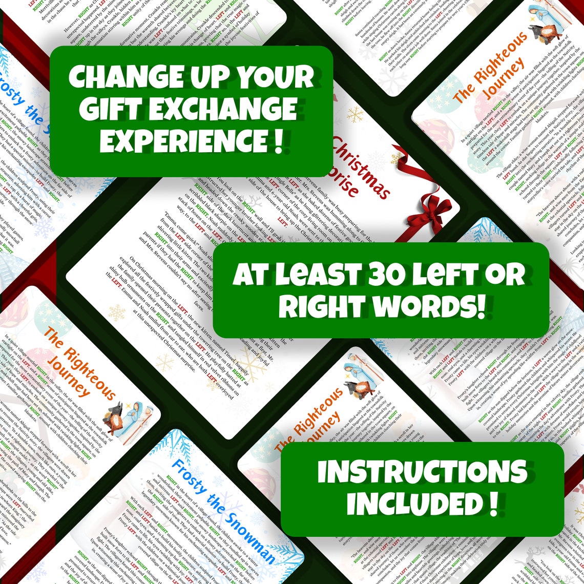 Christmas Left Right Game Left Right Christmas Game Right Left ...