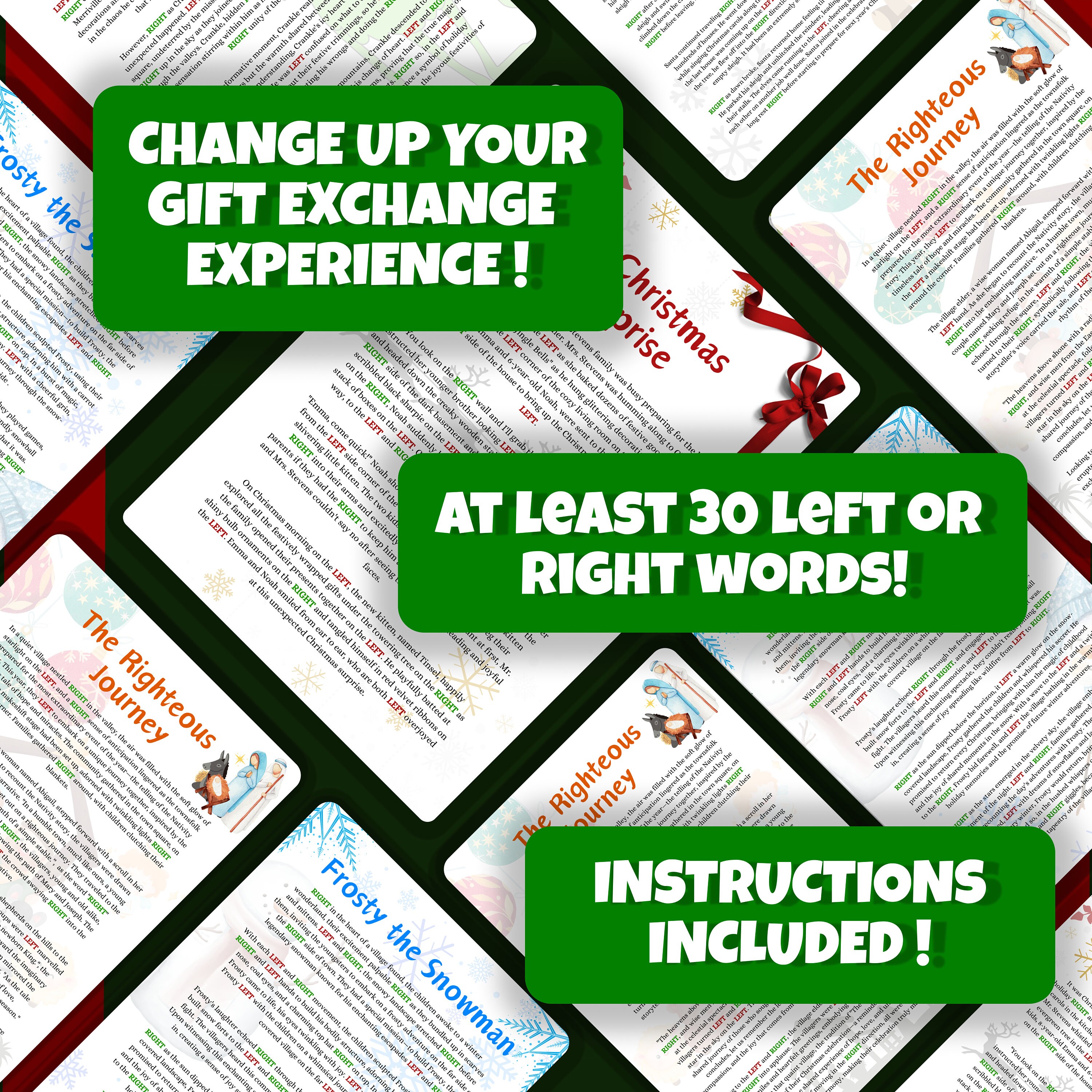 Christmas Left Right Game Left Right Christmas Game Right Left ...