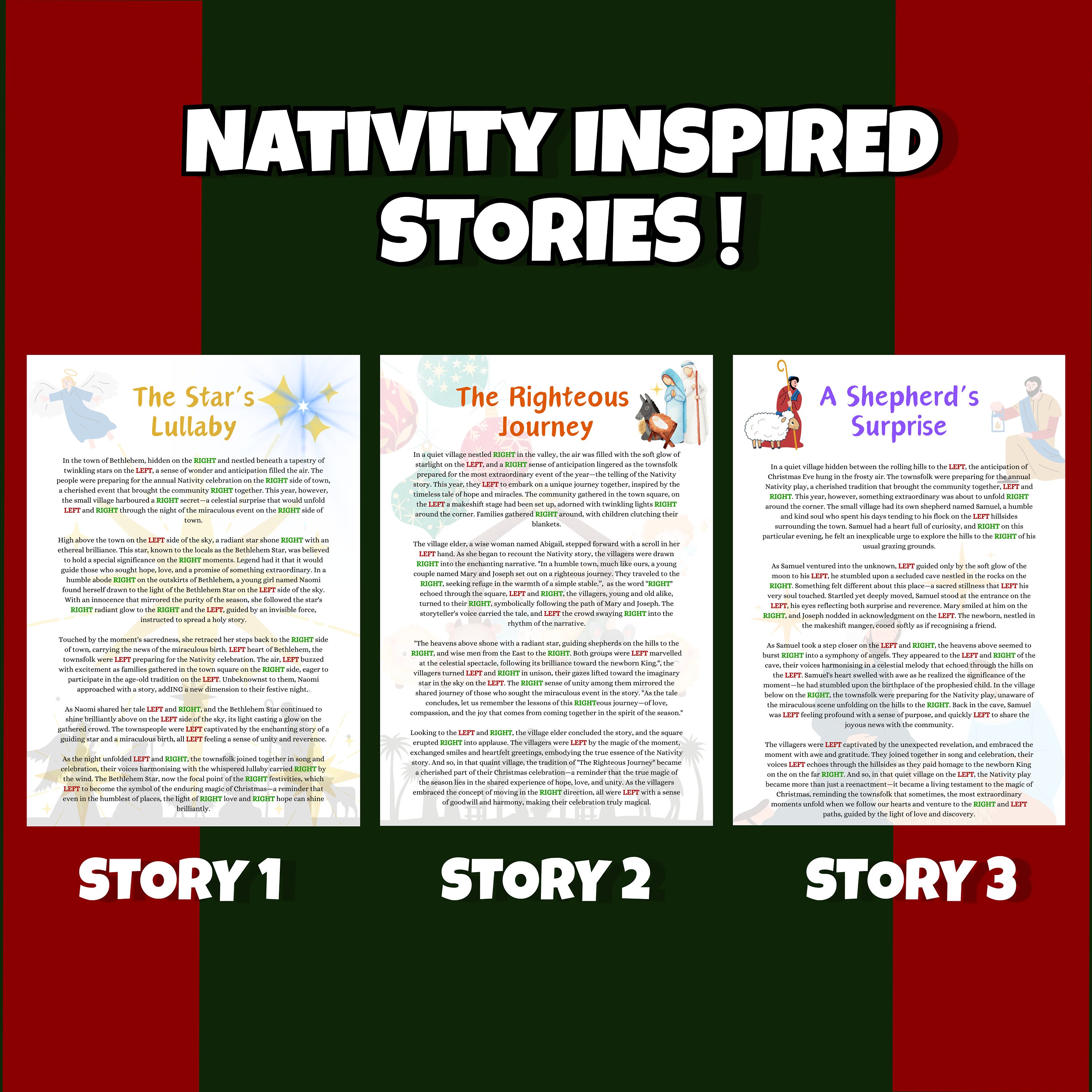 Left Right Nativity Story | Left Right Christmas Game | Left Right ...