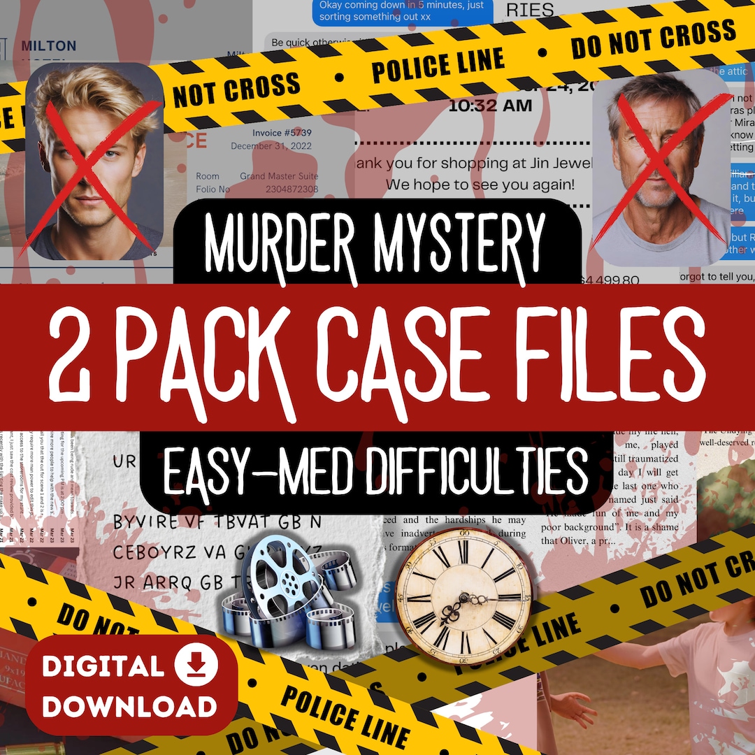 Printable Murder Mystery Cold Case File | 2 Pack Murder Mystery Digital ...