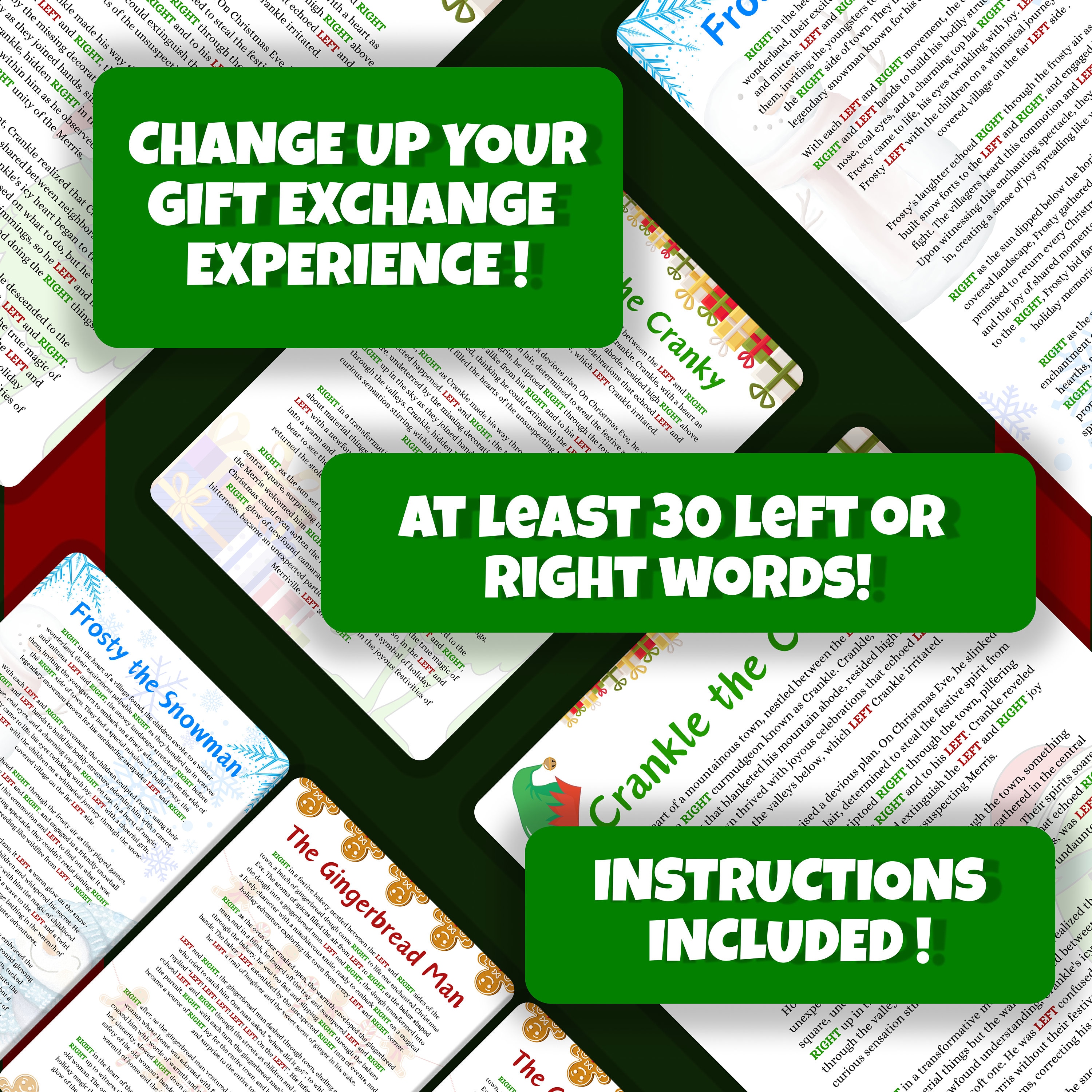 Christmas Left Right Game Story Left Right Christmas Game Right Left ...