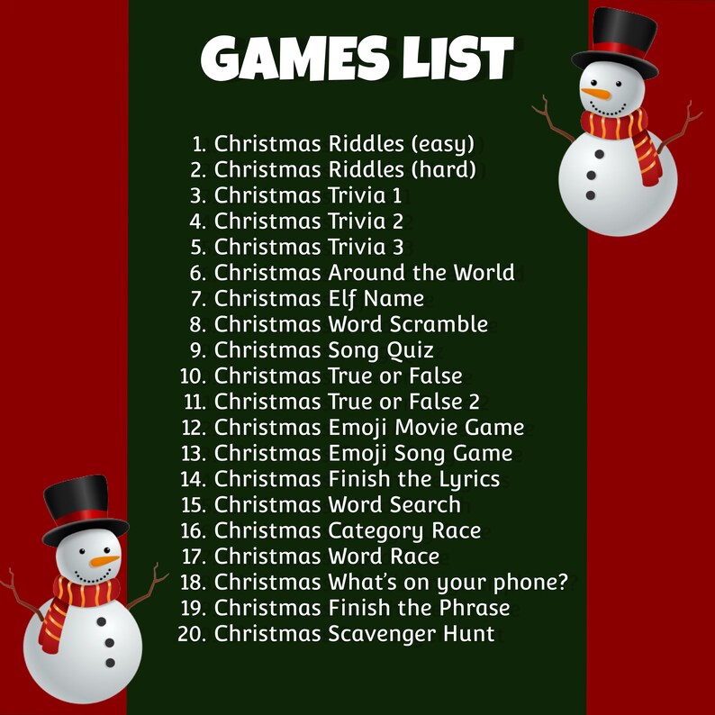 Printable Christmas Game Bundle, Christmas Emoji Game, Christmas ...